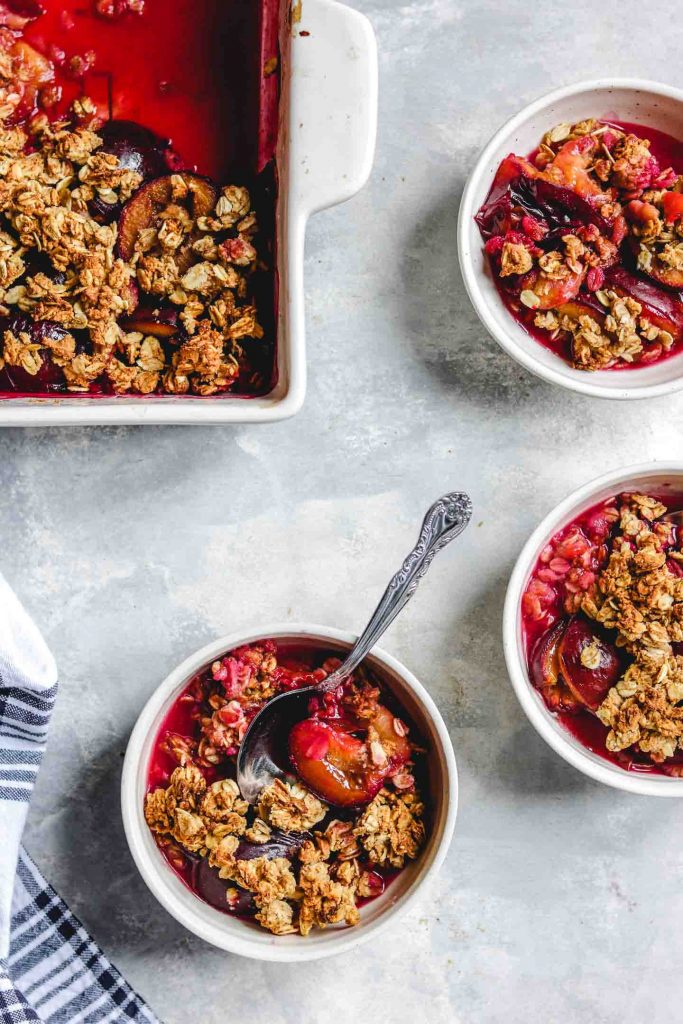 Vegan Plum Crisp (Gluten-Free) - Okonomi Kitchen