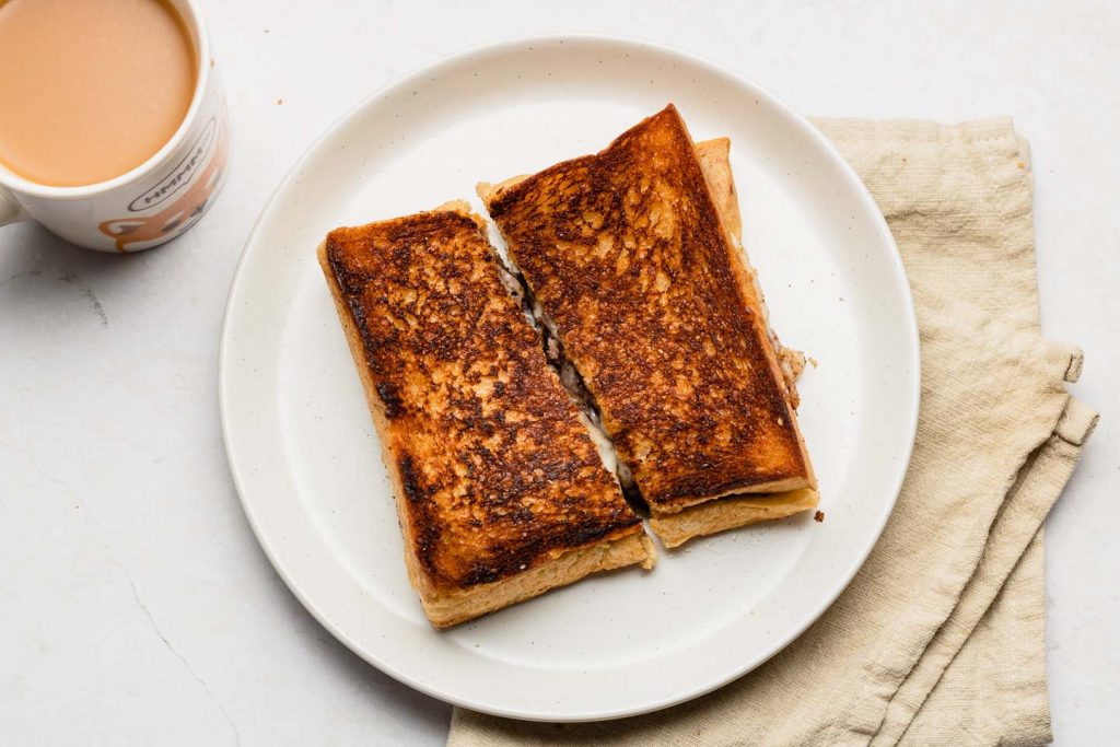Sweet Red Bean Paste Grilled Cheese (あんバターメルト) - Okonomi Kitchen