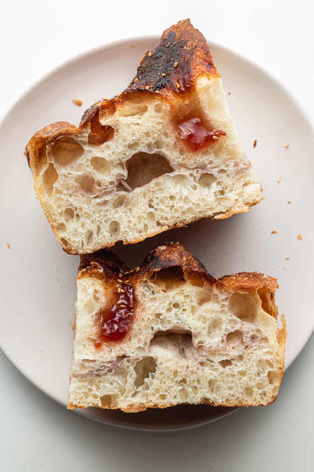 Sesame Strawberry Jam Focaccia - Okonomi Kitchen