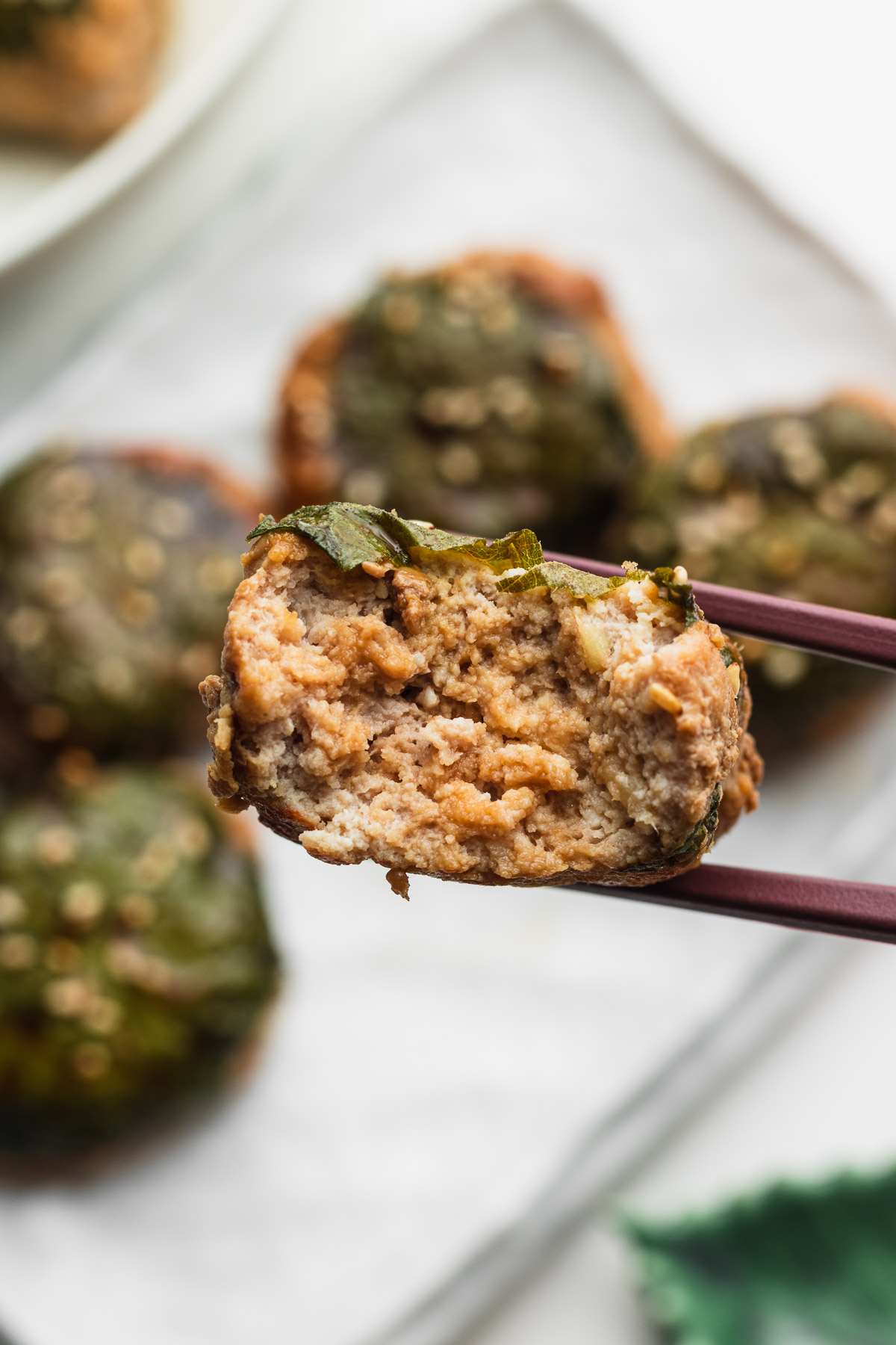 Shiso Chicken Meatballs - Okonomi Kitchen