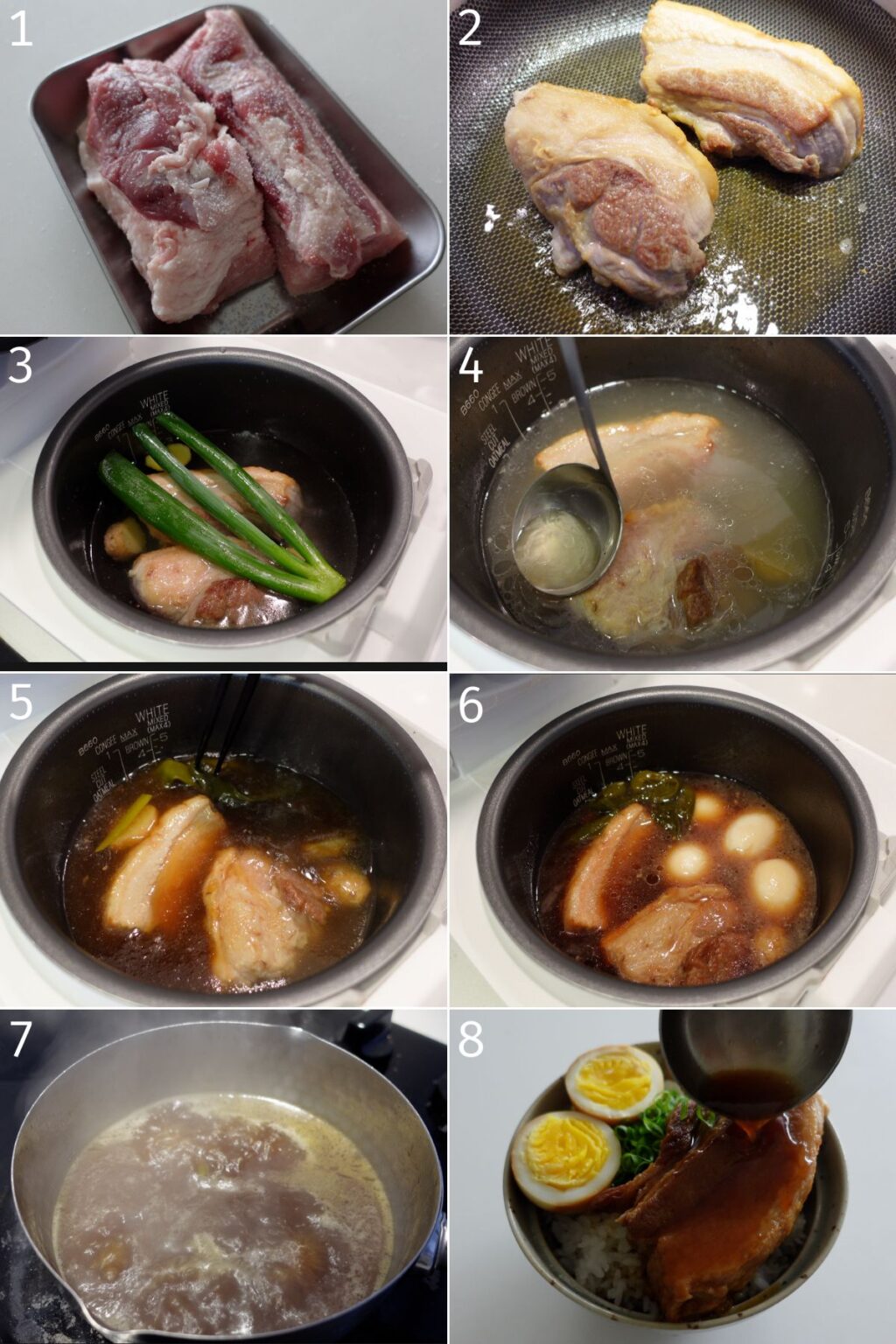 Easy Rice Cooker Kakuni (Braised Pork Belly) 炊飯器角煮 - Okonomi Kitchen