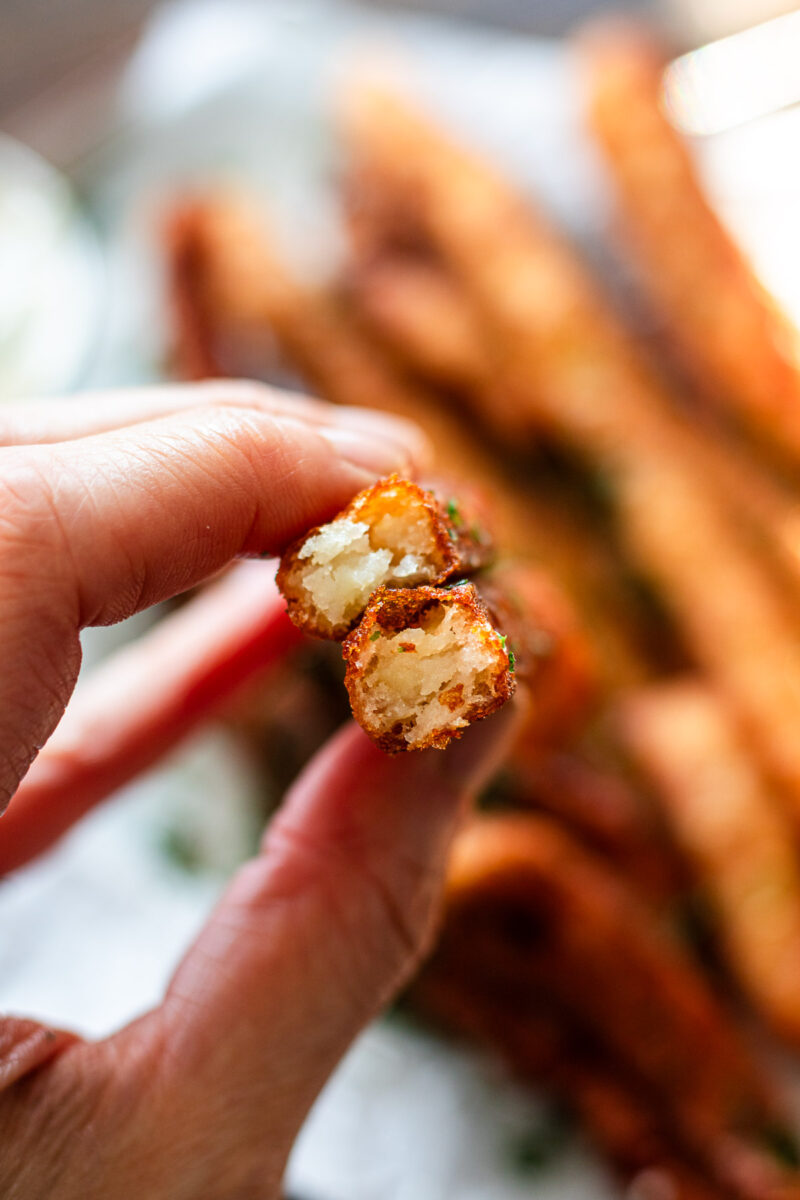 Crispy Japanese Long Fries ロングポテト - Okonomi Kitchen