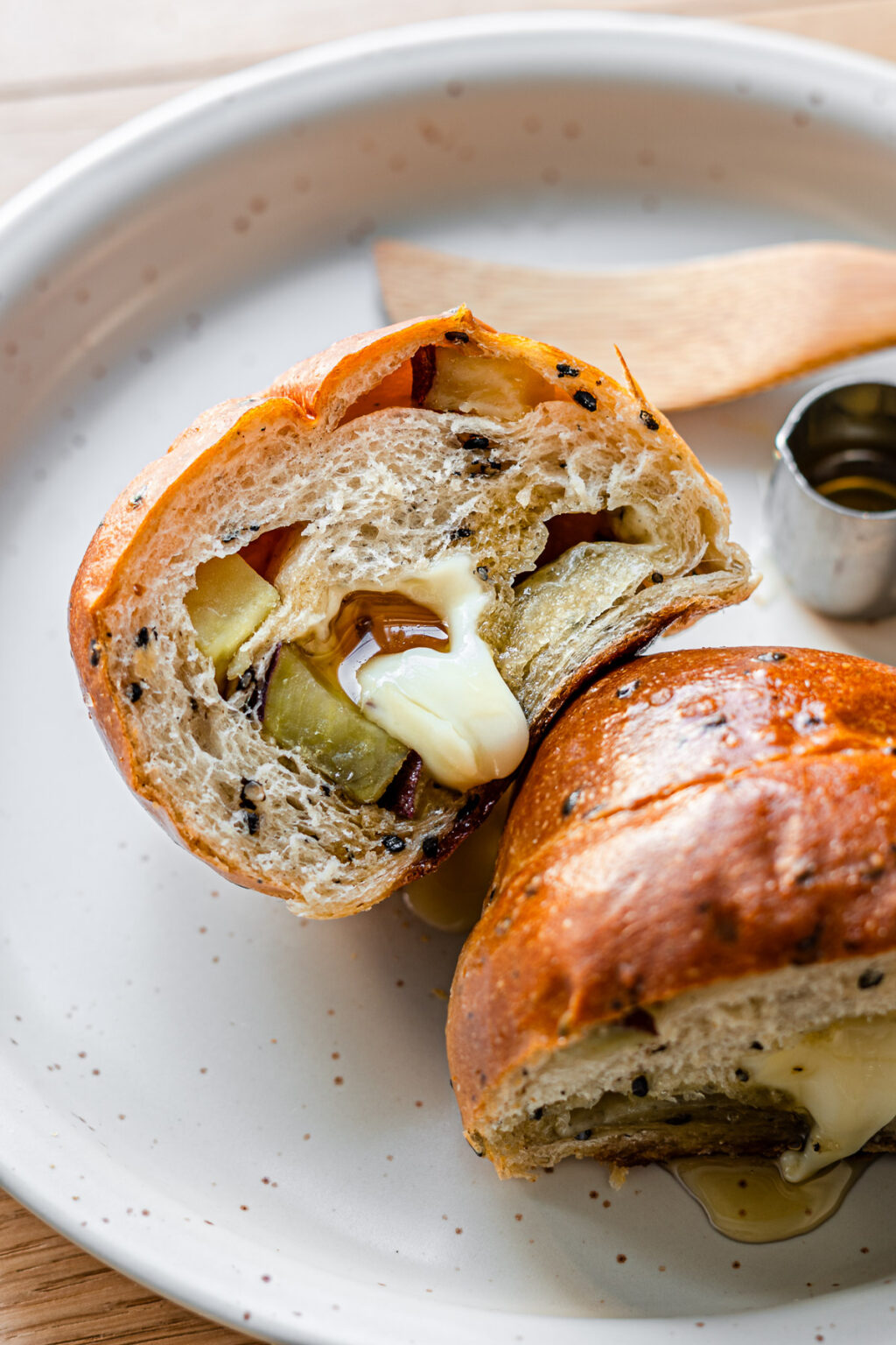 Sweet Potato Cheese Salt Bread - Okonomi Kitchen