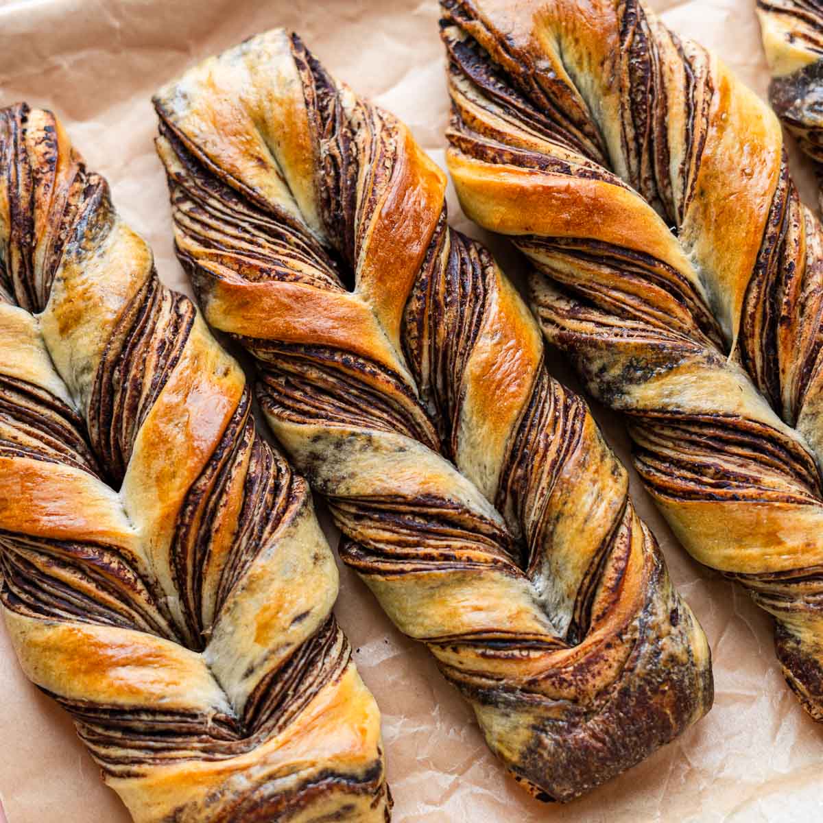 Chocolate Marble Twist Bread - Okonomi Kitchen